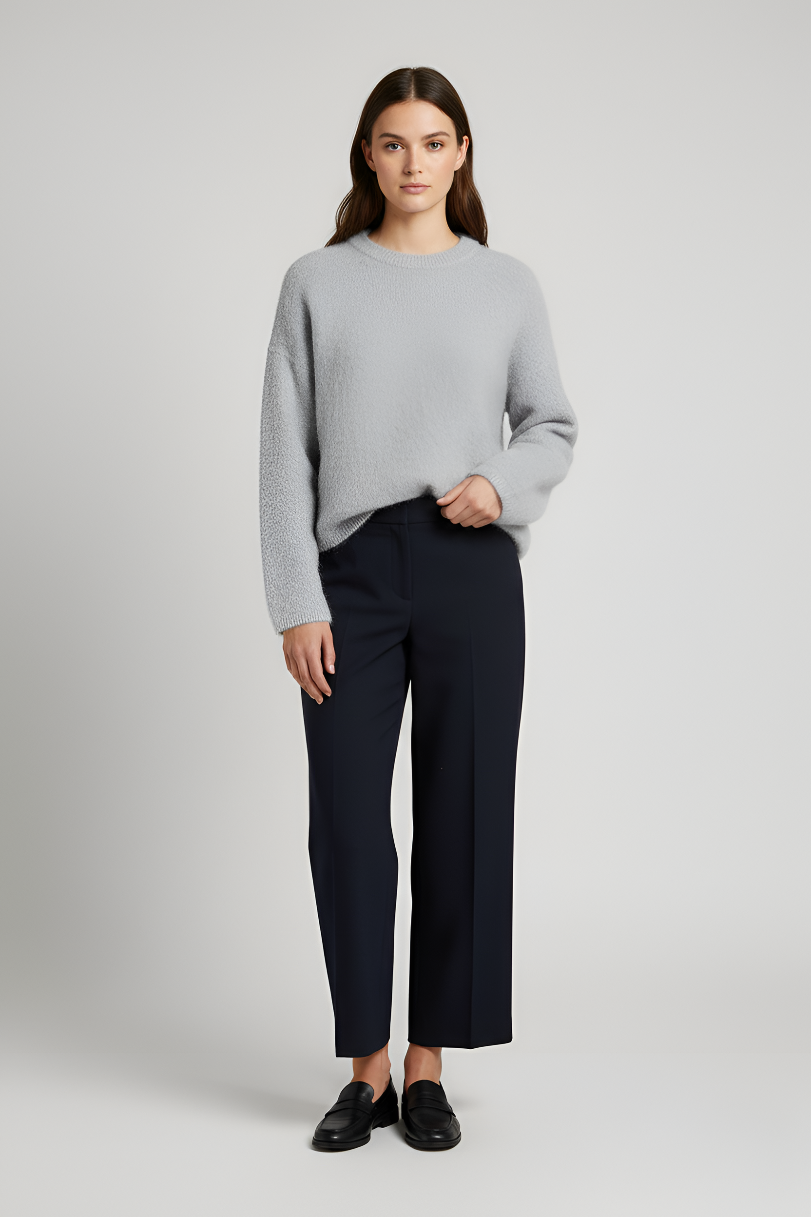 Valerios Fashion maglione donna in lana a girocollo con vestibilità mo